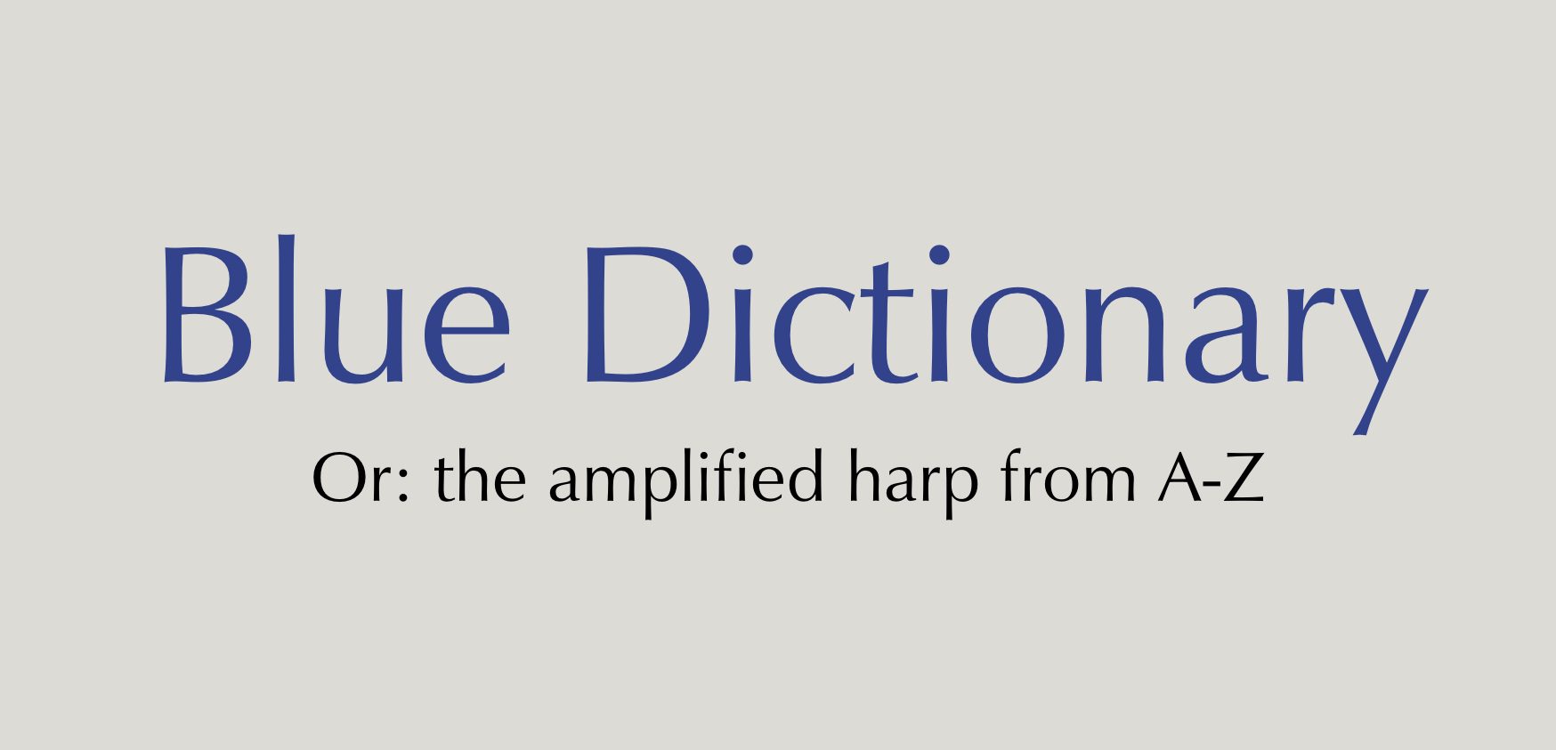 "Blue Dictionary" now online - Camac Harps